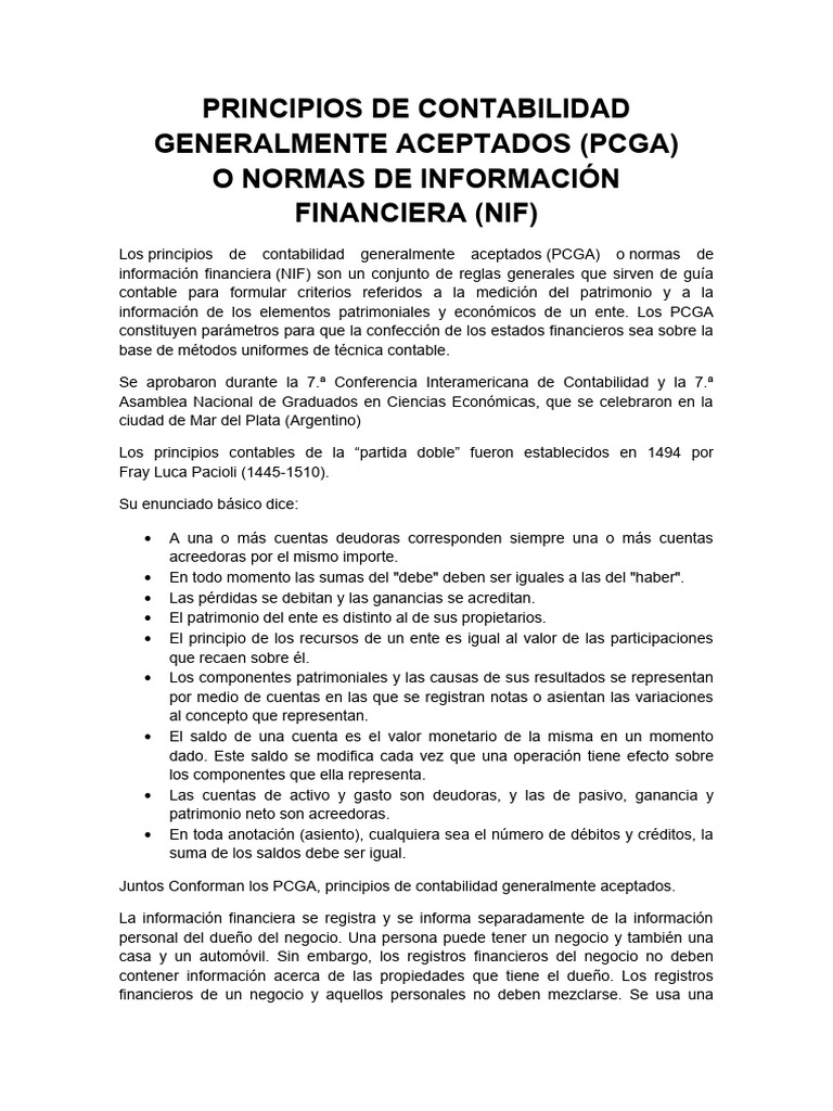Principios de Contabilidad PCGA y NIF | PDF | Contabilidad | Negocios ...