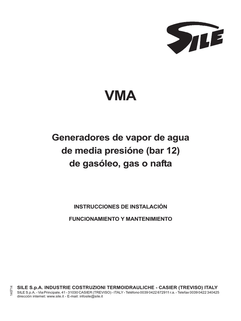 Manual Operativo - VMA 12bar | PDF | Chimenea | Combustión