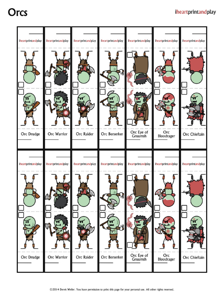 Iheartprintandplay - Orcs | PDF