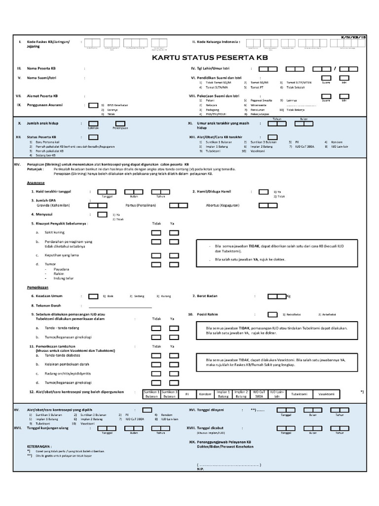 Formulir K IV KB 15 | PDF