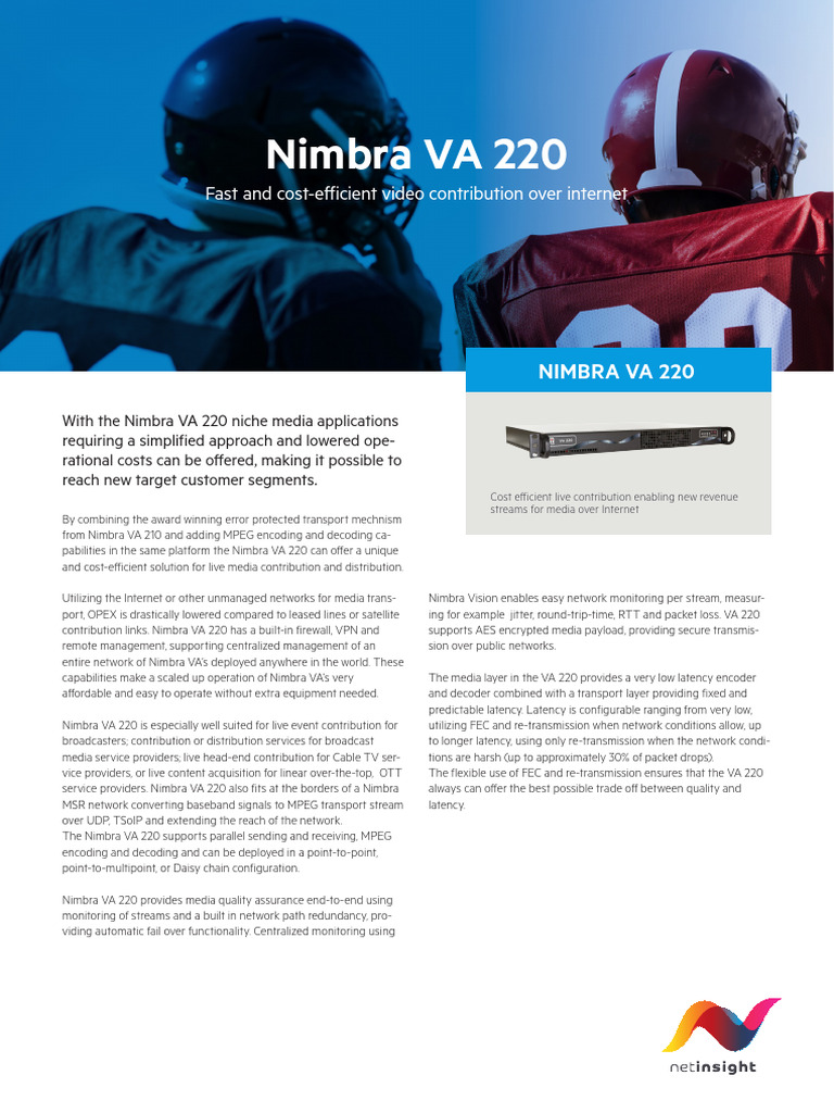 Nimbra VA 220 | PDF | Computer Network | Streaming Media