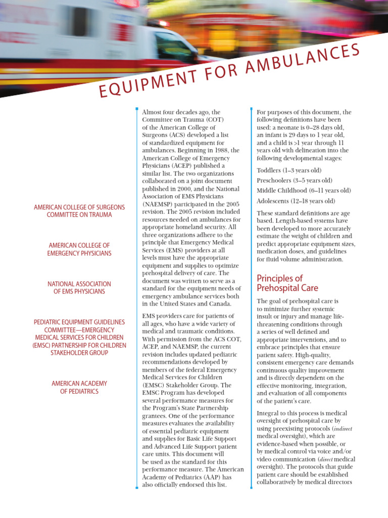 Equipment For Ambulances FINAL2125 240226 234108 | PDF | Emergency ...