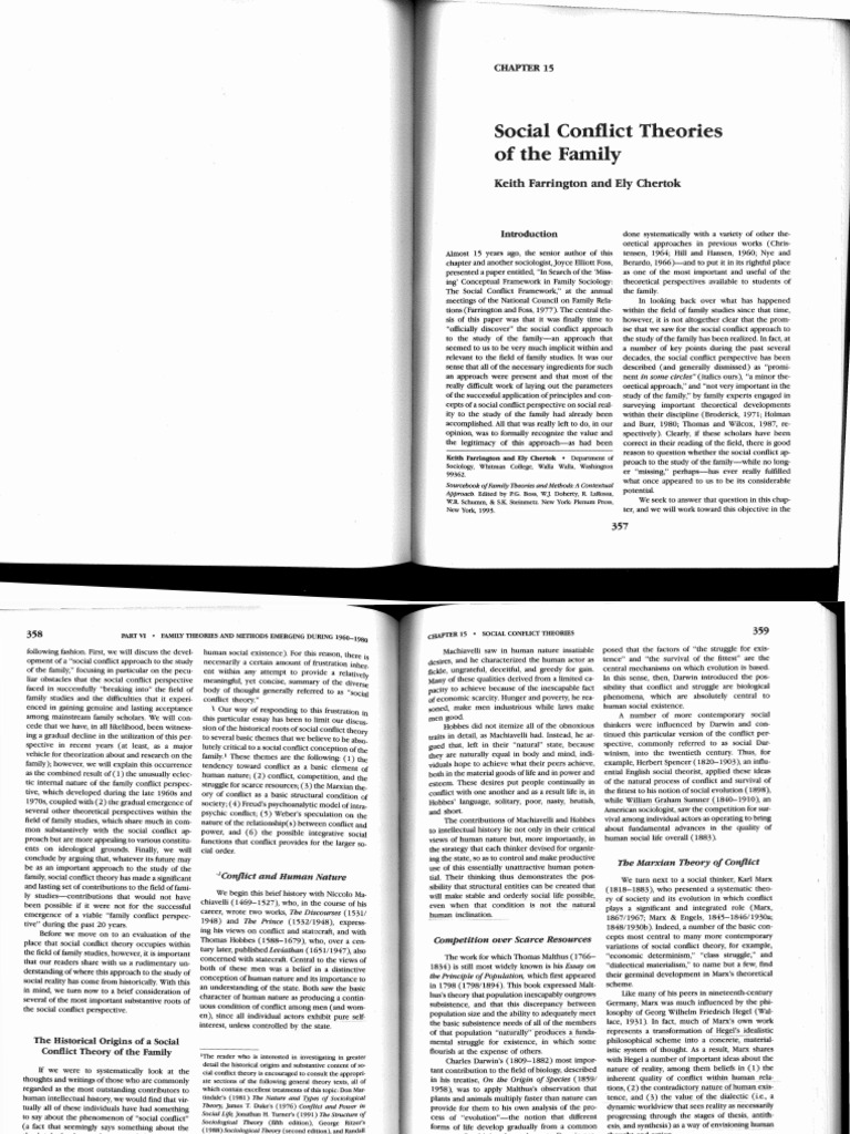 Social Conflict Theories of The Family: Keith Farrington and Ely ...