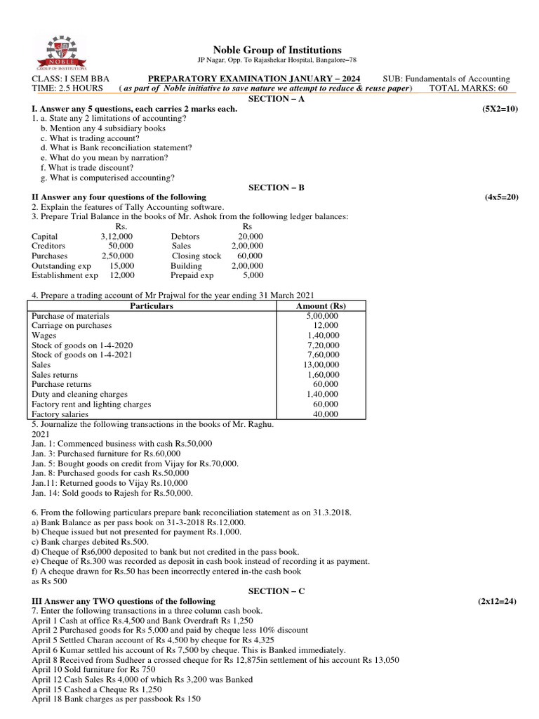 1bba FOA Prep QP | Download Free PDF | Cheque | Banks