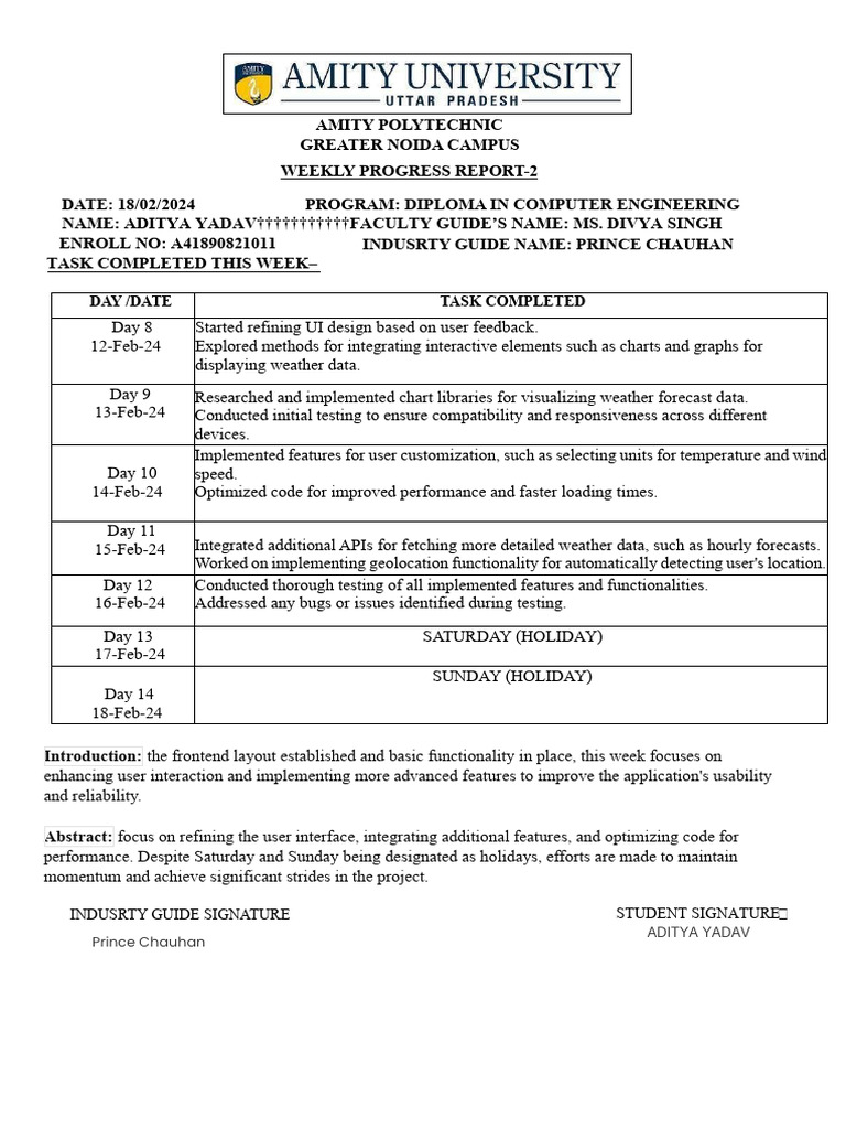 WPR 2 Internship | PDF | User Interface | Usability