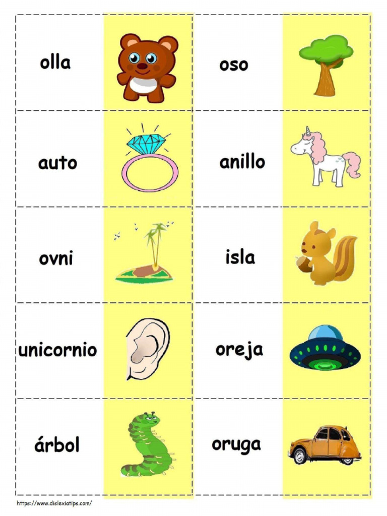 Domino Palabras Vocales | PDF