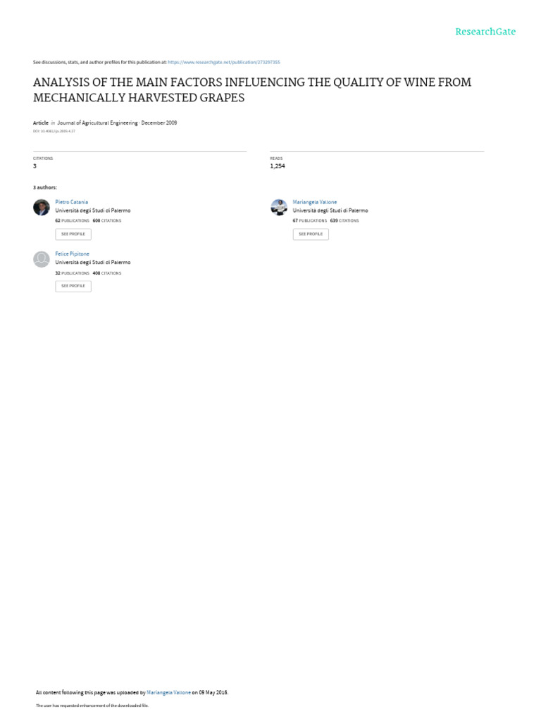 Analysis of The Main Factors Influencing The Quali | PDF | Winemaking | Grape