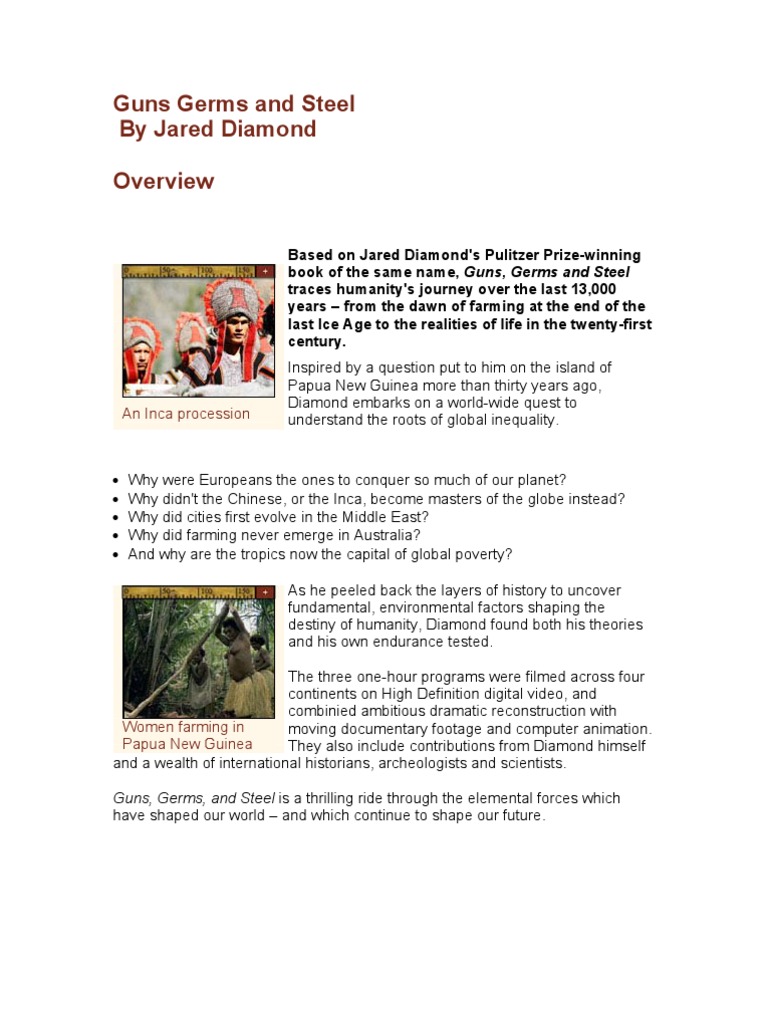 Guns, Germs, and Steel Overview | PDF | Domestication | Agriculture