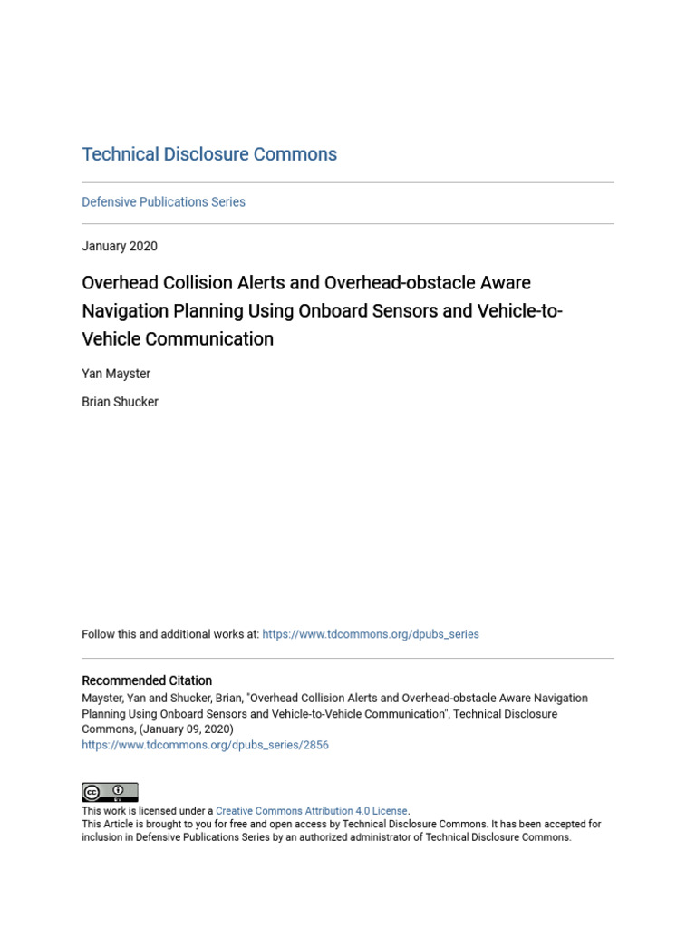 Overhead Collision Alerts and Overhead-Obstacle Aware Navigation | PDF | Lidar | Information