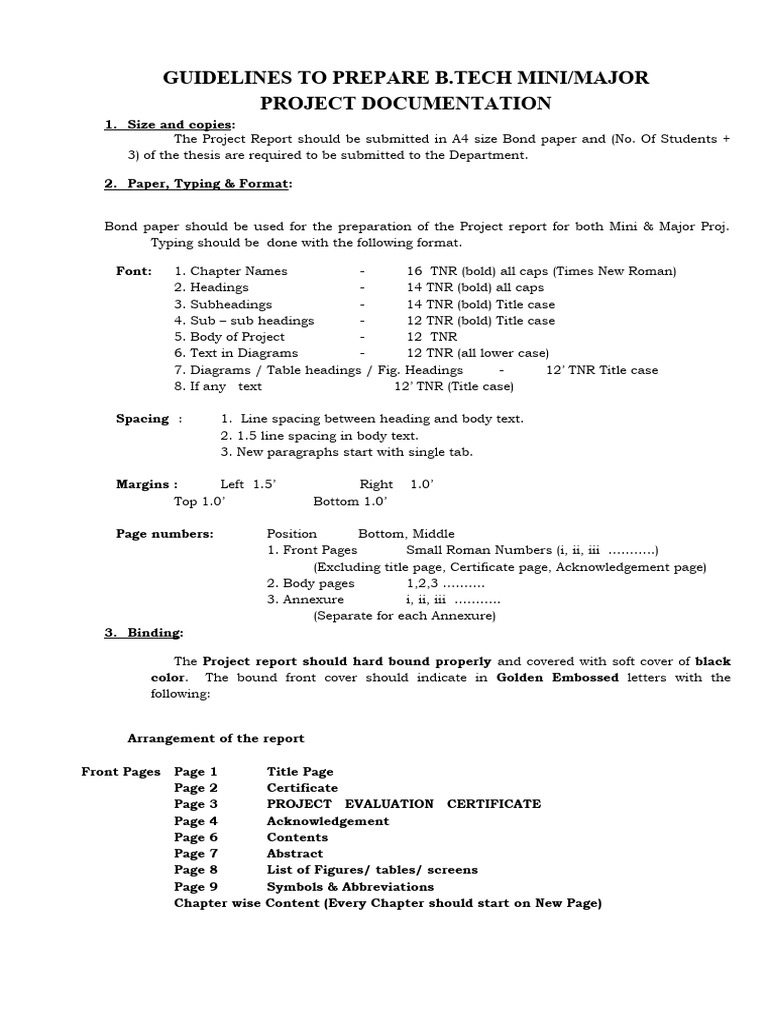 Major Project Documentation GuideLines | PDF | Computing | Computer Science