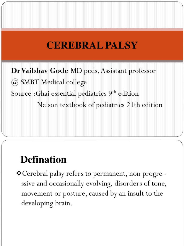 Cerebral Palsy PPT Pediatric | PDF