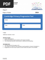 Cambridge Primary Progression Test: English Paper 2 | PDF | Verb | Adverb