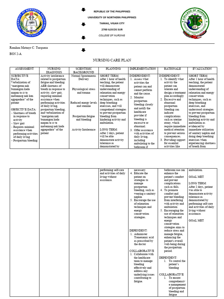 Ob NCP and Drug Study | PDF | Thrombosis | Bleeding
