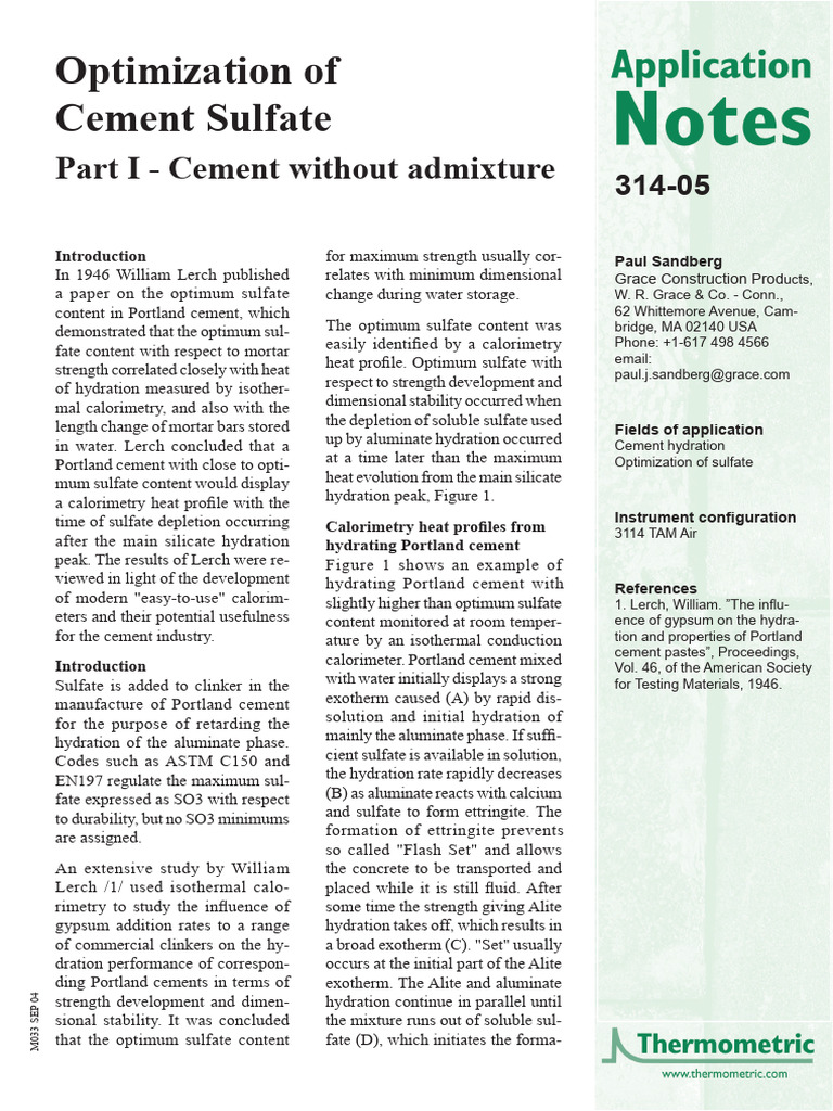 Optimization of Cement Sulfate | PDF | Cement | Concrete