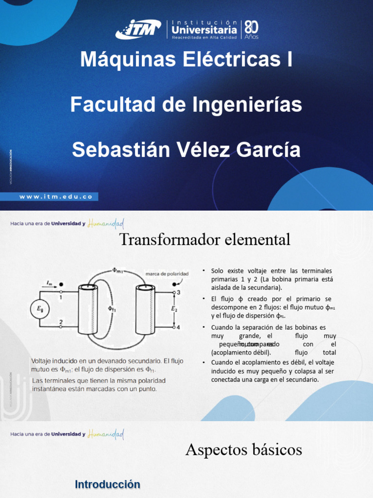 Clase 4 Maquinas Electricas | PDF | Transformador | Inductor
