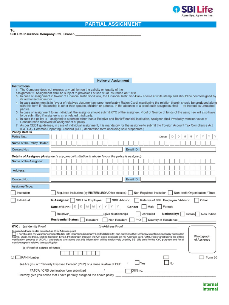 Partial Assignment Form English | PDF | Assignment (Law) | Financial ...
