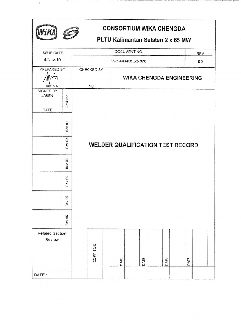 Welder Qualification Test Record | PDF