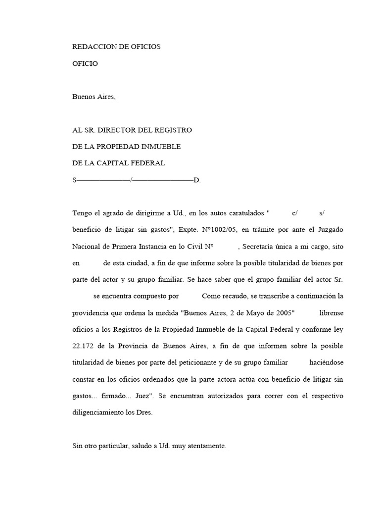 modelo. Redacción de oficios | PDF