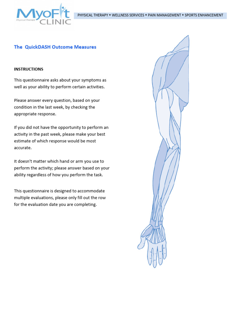 QuickDASH 2 | PDF | Pain Management | Pain