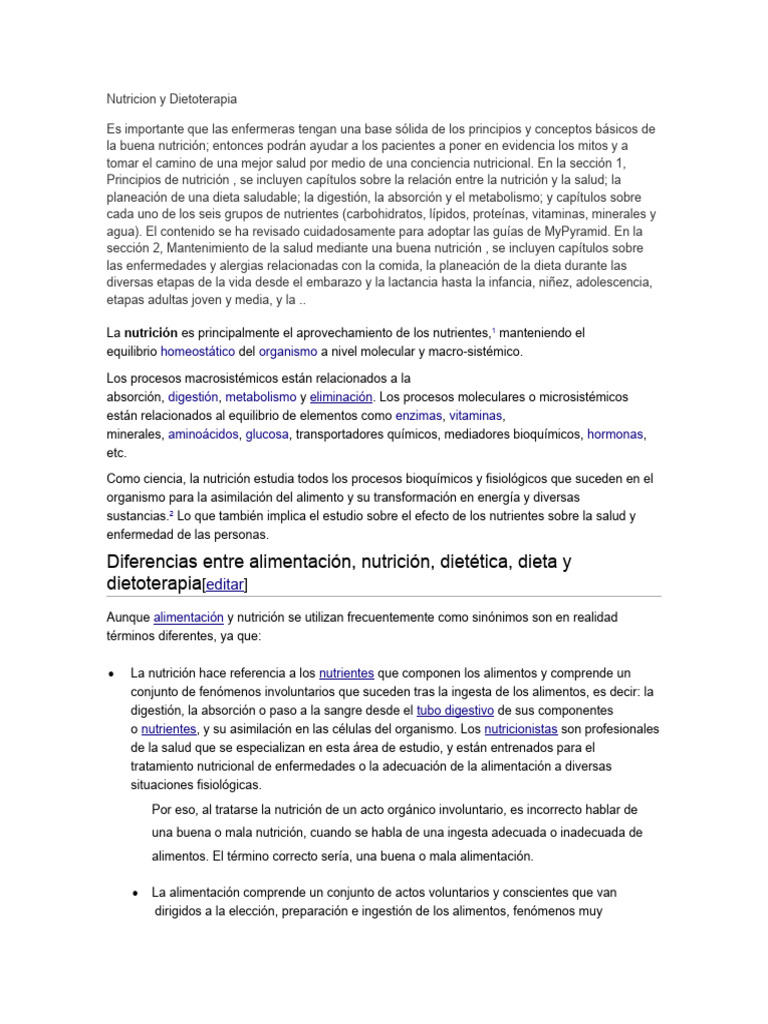 Nutricion y Dietoterapia | PDF | Nutrición | Dieta y nutrición