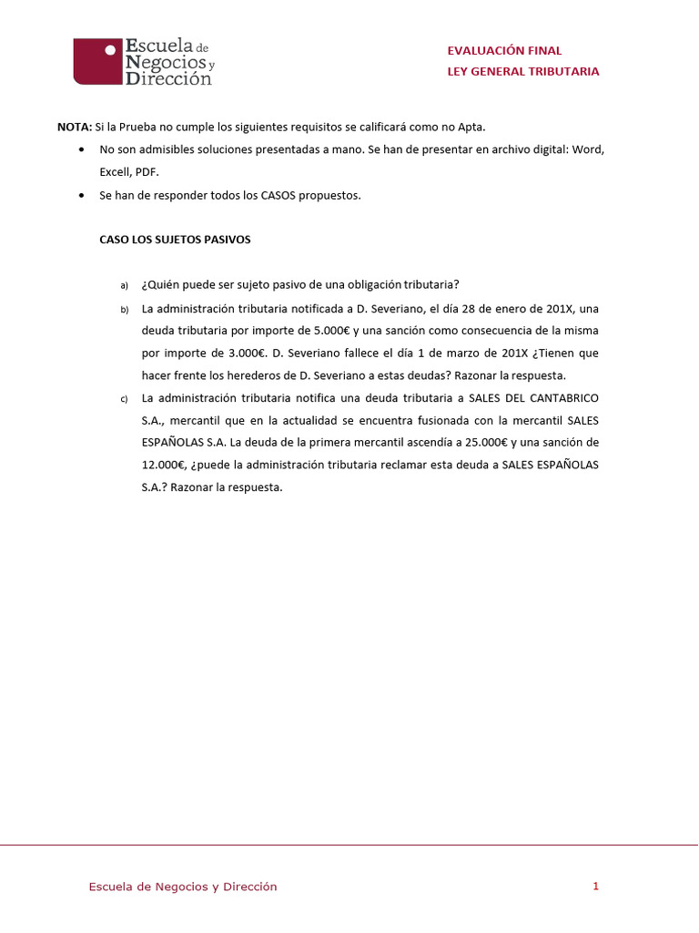 EXAMEN_LGT 1_2020 | PDF | Impuestos
