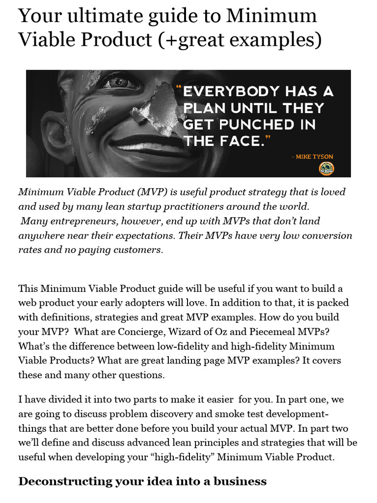 Your Ultimate Guide To Minimum Viable Product (+great Examples) - Fast ...