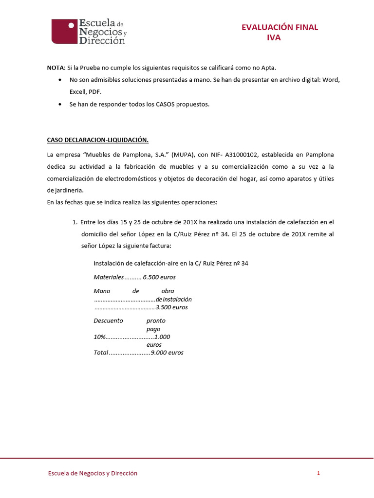 Examen - Iva 2 - 2020 | PDF | Factura | Business