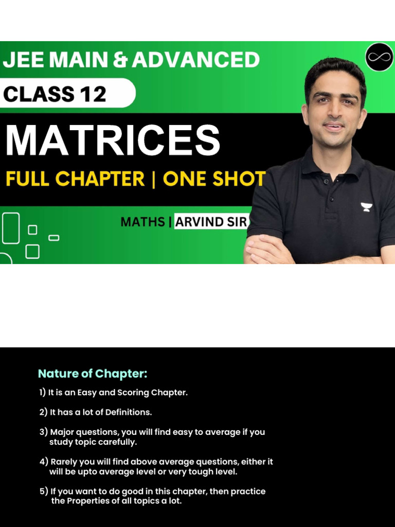 Matrices Full Chapter 1 | PDF | Matrix (Mathematics) | Determinant