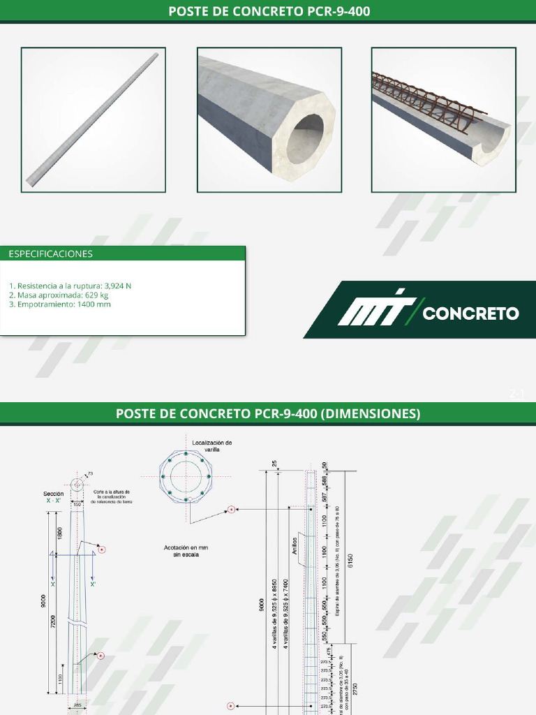 Postes de Concreto PRC 9 400 MIT Concreto | PDF