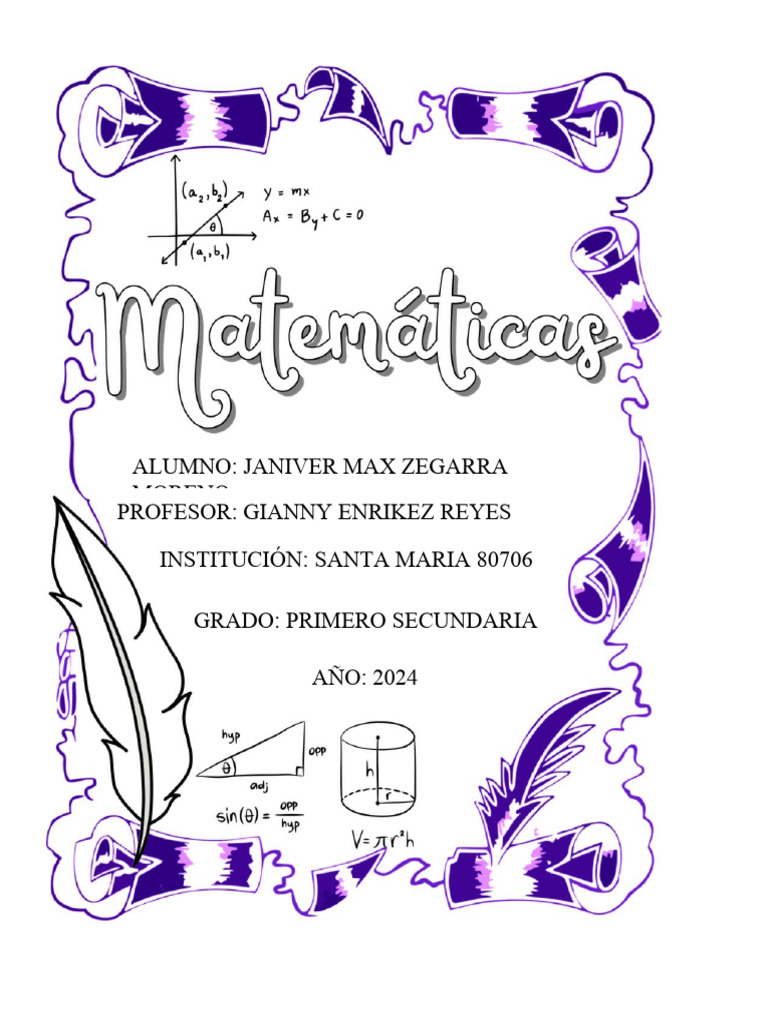 Caratulas de Matematica Secundaria | PDF