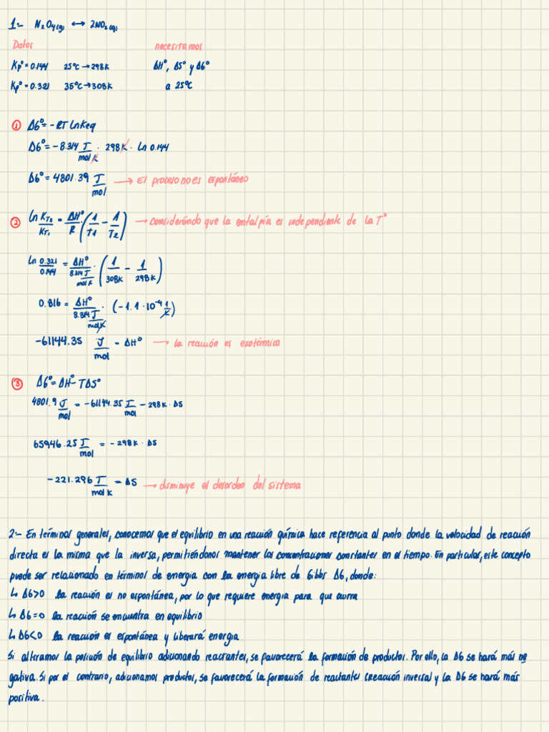 Primer Taller Ejercicios FQ2 Segundo Sem 2023 | PDF | Química | Química Física