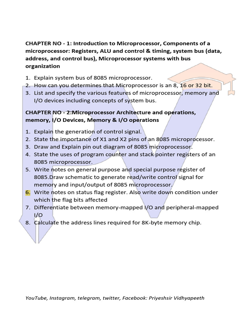 8085 Microprocessor Overview and Programming | PDF | Central Processing Unit | Input/Output