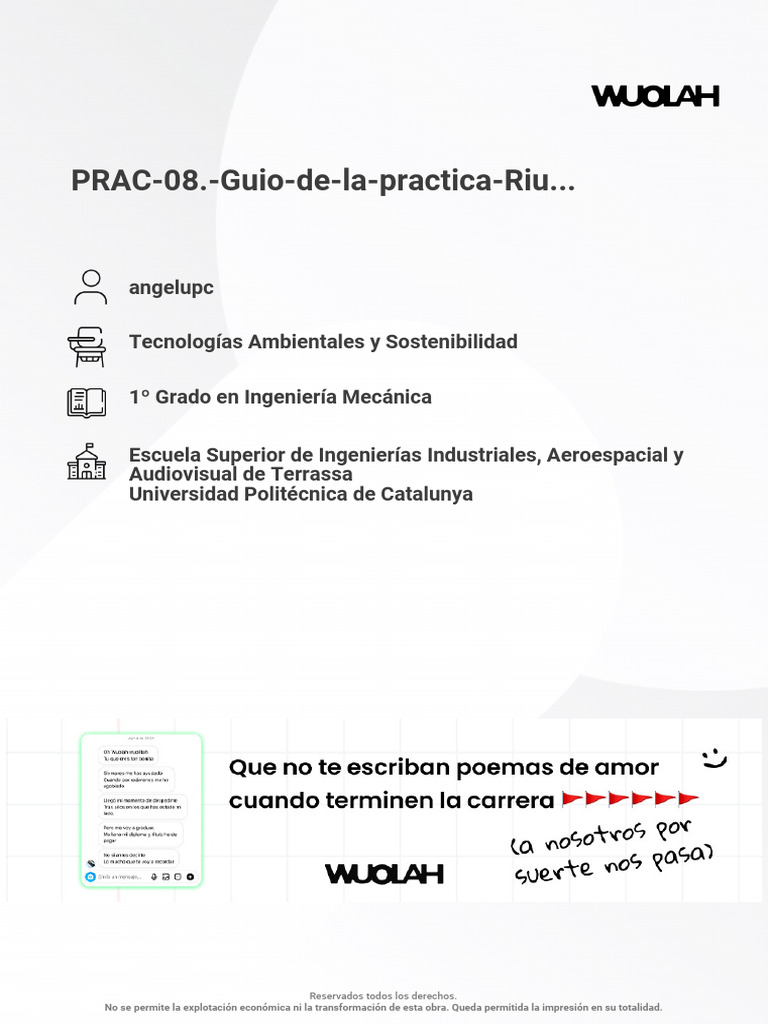 Wuolah Free PRAC 08. Guio de La Practica Riu Llobregat. 2021 11 13 08H58 | PDF