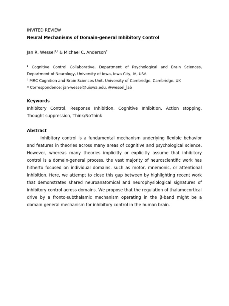DII R1 Manuscript 09132023 Preprint | PDF | Thalamus | Basal Ganglia