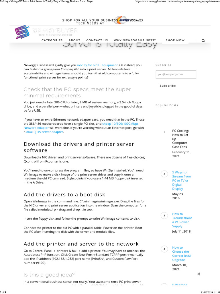 Making A Vintage PC Into A Print Server Is Totally Easy - Newegg ...