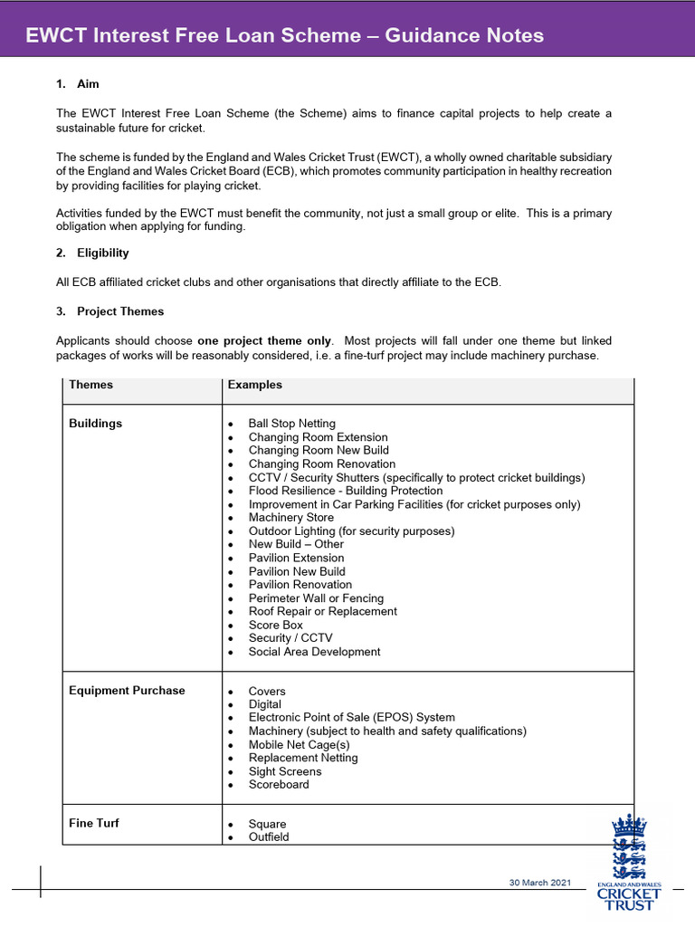 EWCT IFLS Guidance Notes 1 | PDF | Loans | Banks