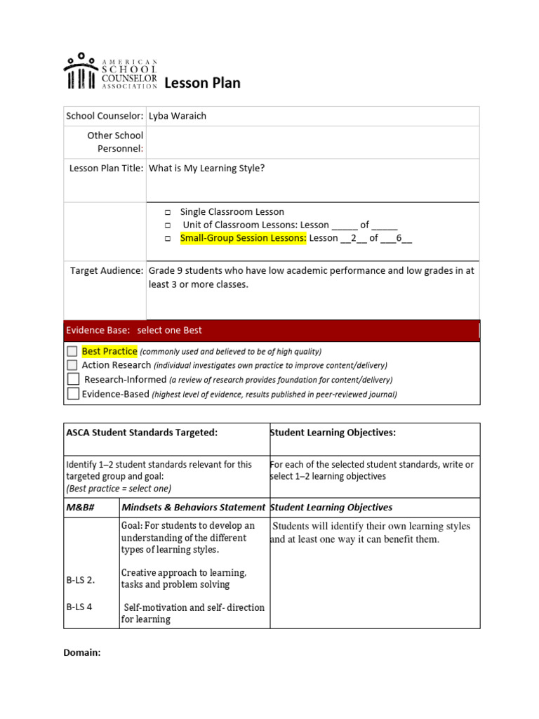 Internship Study Skills Lesson 2 PDF | PDF | Learning Styles | Learning