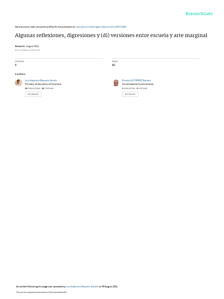 Algunas Reflexiones, Digresiones y (Di) Versiones Entre Escuela y Arte ...