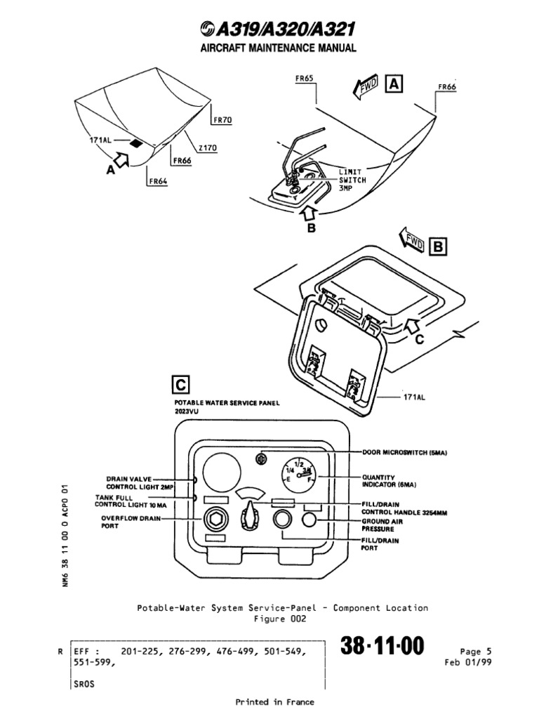 A319/A320/A321Water / Waste System Schematics | PDF | Toilet | Plumbing