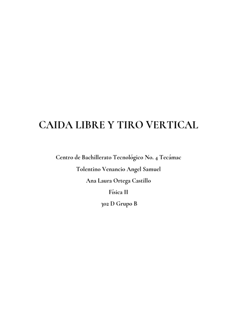 Caida Libre y Tiro Vertical | PDF | Velocidad | Física teórica