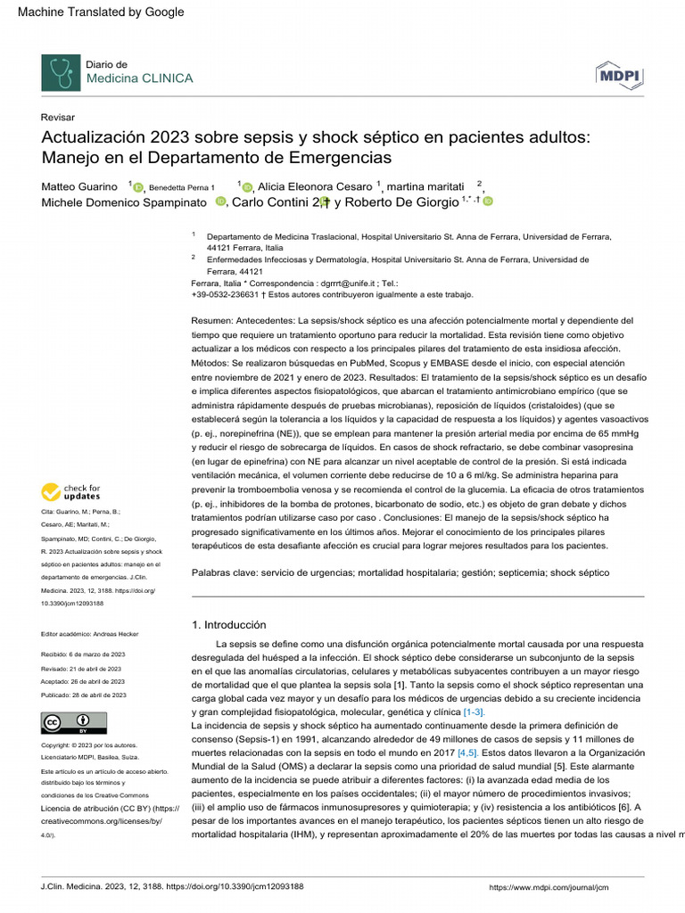 Sepsis 2023 Traduccion | PDF | Septicemia | Inmunología