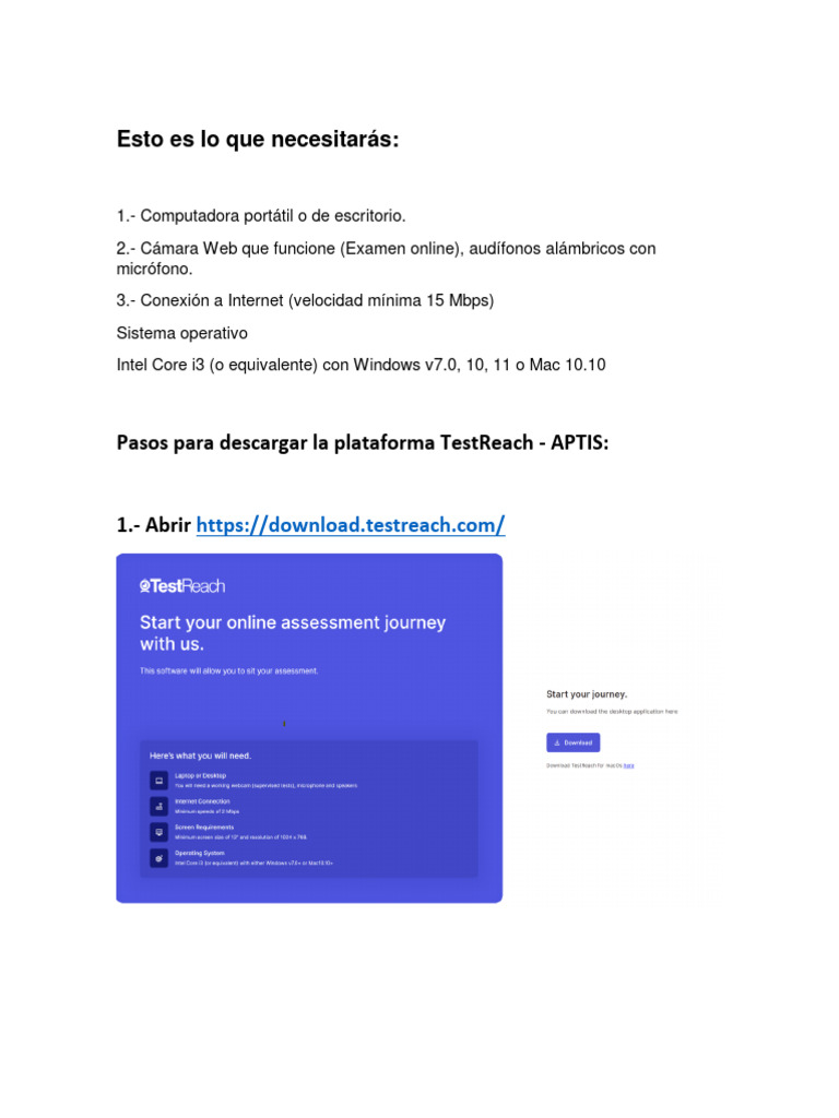Guía de Descarga TestReach | PDF | Tecnología e ingeniería
