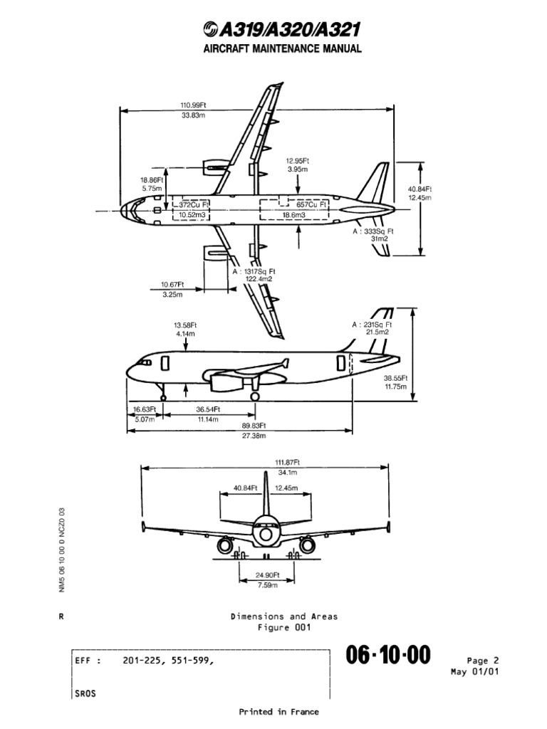 A319/A320/A321 Dimensions and Areas Schematic | Download Free PDF | Aircraft | Aviation