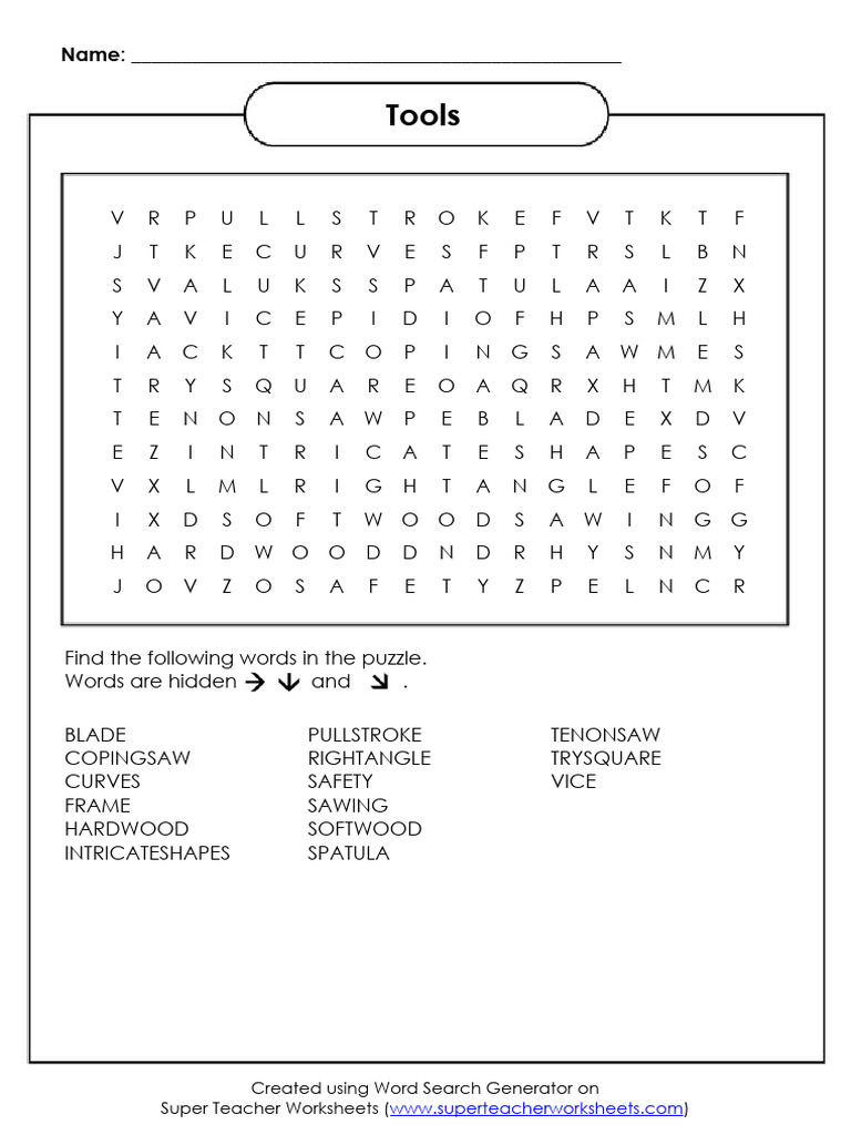 Super Teacher Worksheets Tools | PDF | Word Search | Cutting