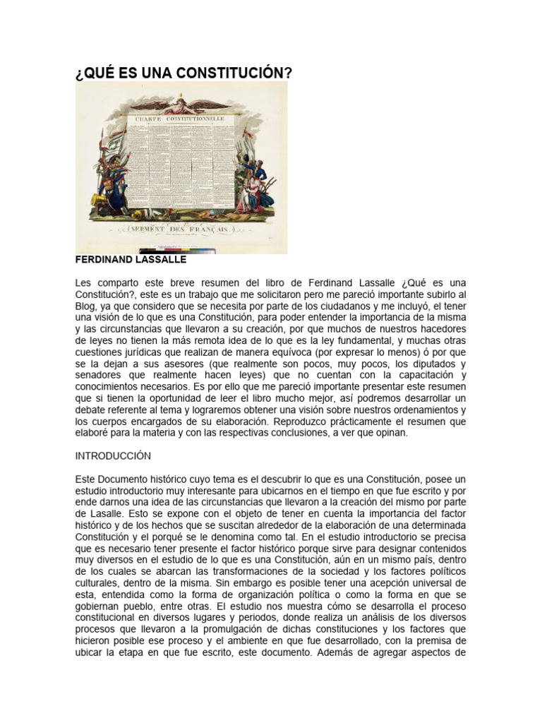 Qué Es Una Constitución Lasalle Pdf Constitución Nación