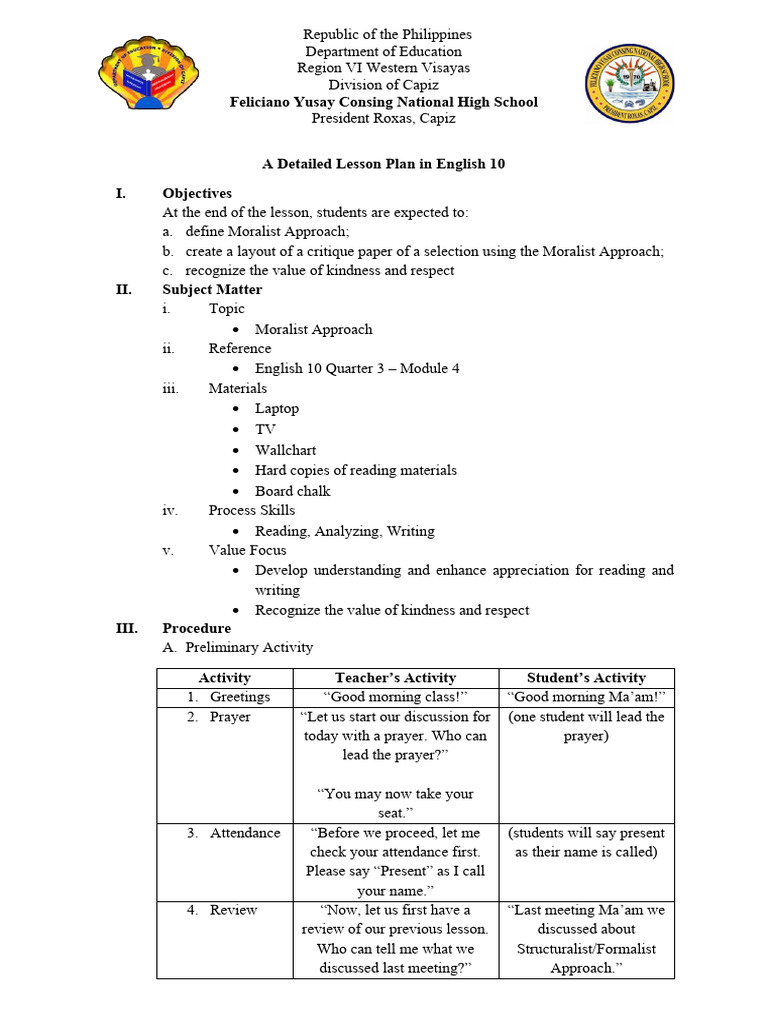 Lesson Plan Moralist | PDF | Liberal Arts Education