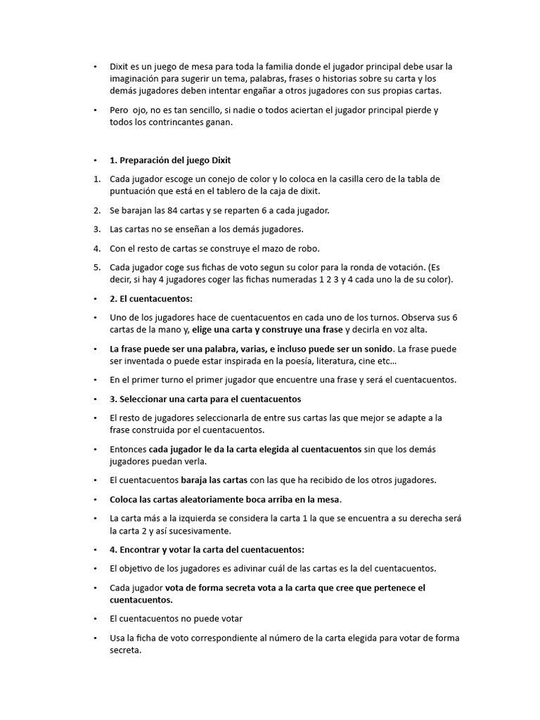 Dixit Es Un Juego de Mesa Para Toda La Familia Donde El Jugador Principal Debe Usar La ...