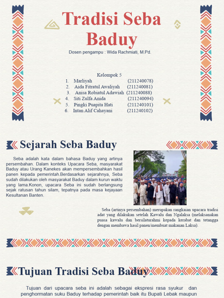 Kelompok 5. Tradisi Seba Baduy | PDF