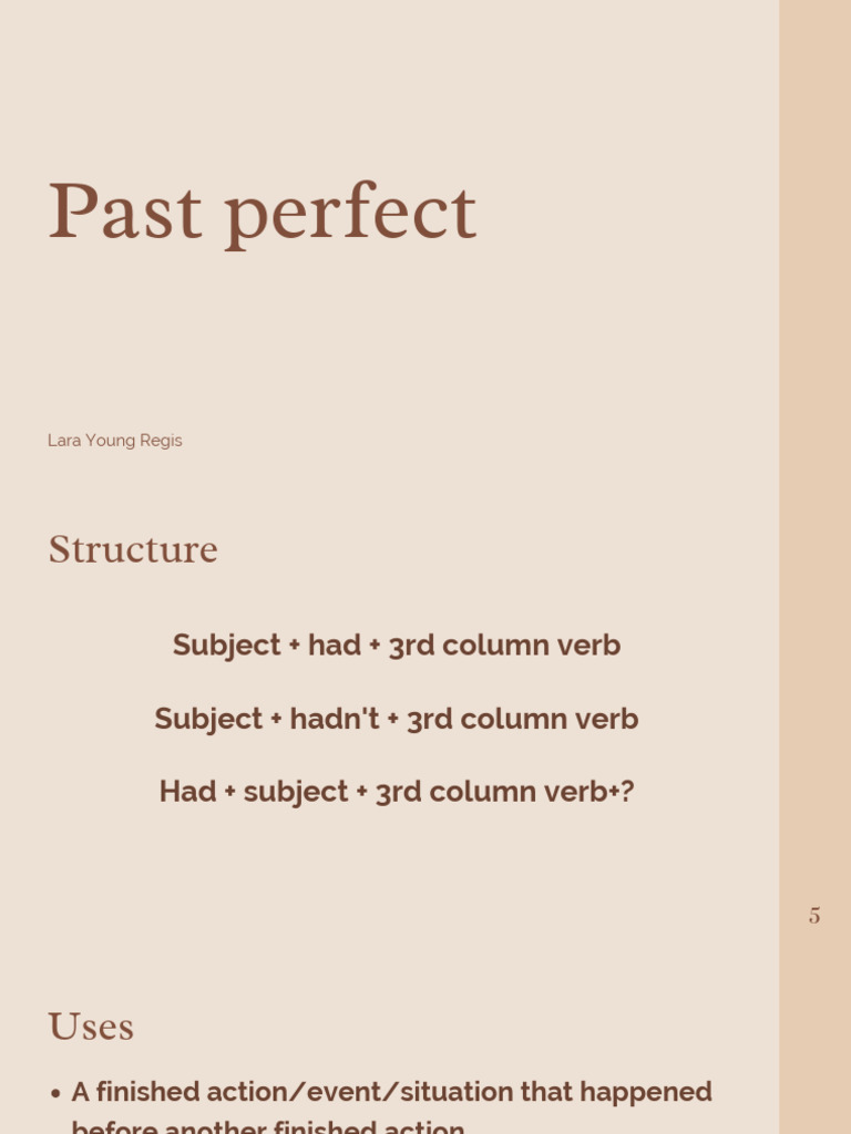 Past Perfect | PDF | Verb | Linguistic Typology