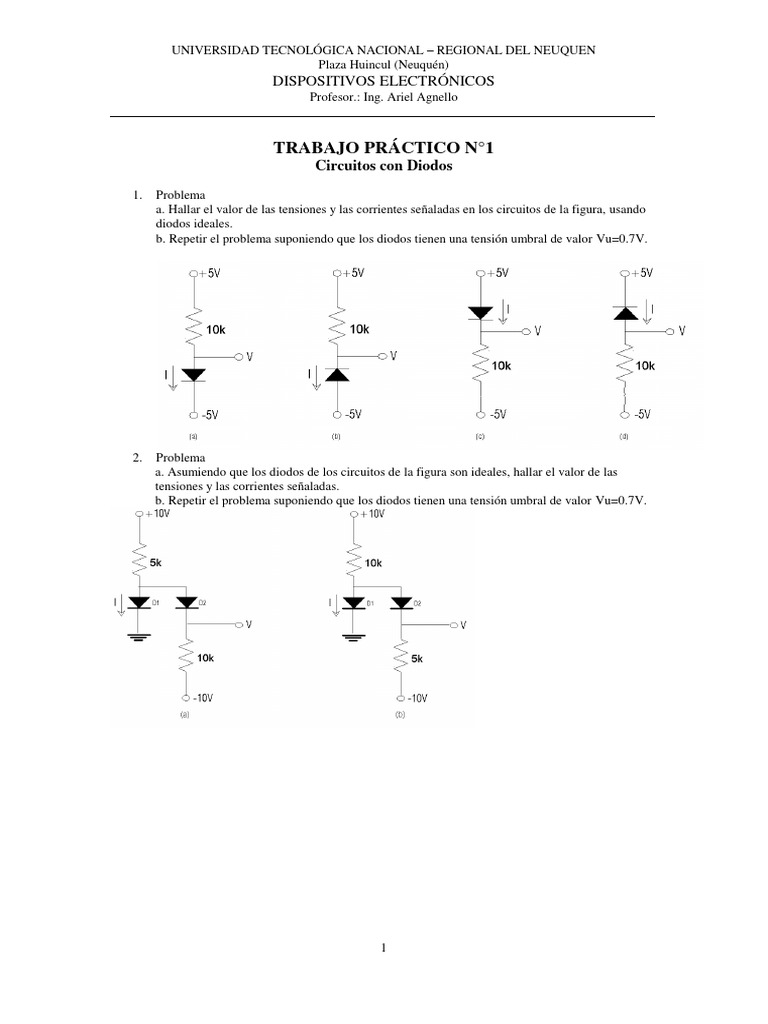 Análisis y Diseño de Circuitos con Diodos | PDF | Red eléctrica | Diodo